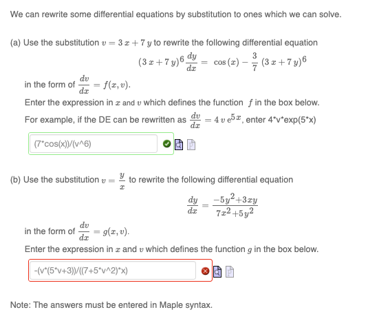 Solved We can rewrite some differential equations by | Chegg.com