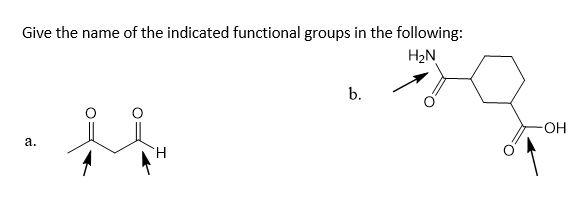 Solved Give the name of the indicated functional groups in | Chegg.com