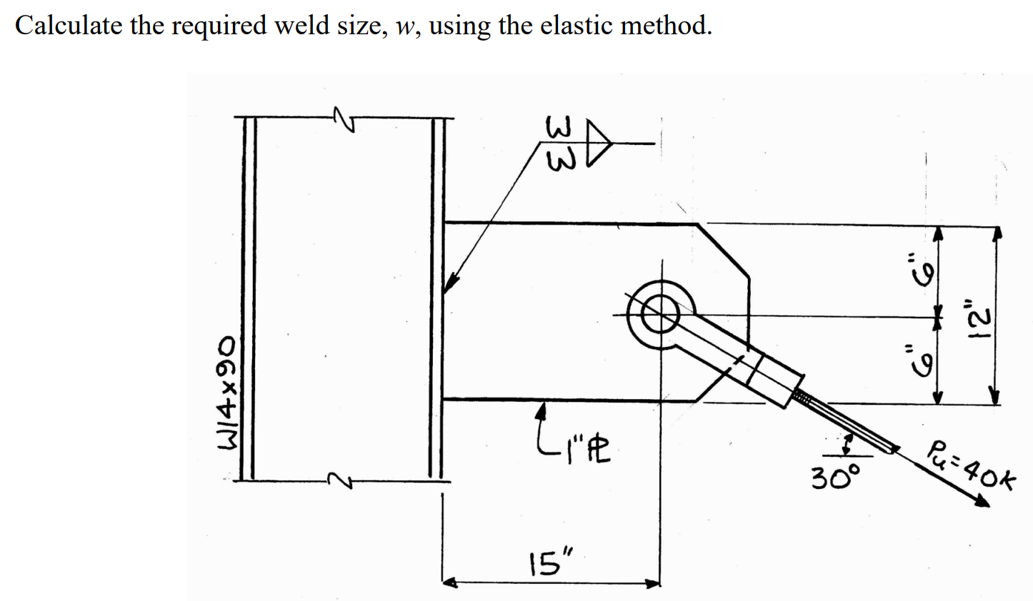 Solved Calculate the required weld size, w, using the | Chegg.com