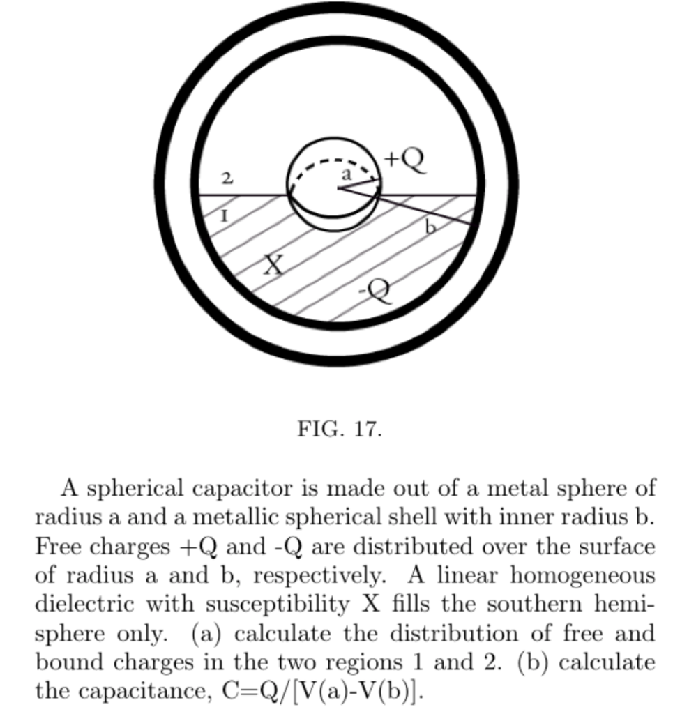 Solved 2 FIG. 17. A spherical capacitor is made out of a | Chegg.com