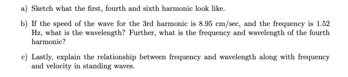 Solved a) Sketch what the first, fourth and sixth harmonic | Chegg.com