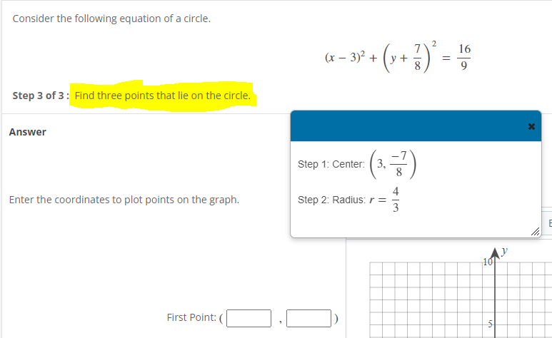 Solved Consider the following equation of a circle. | Chegg.com