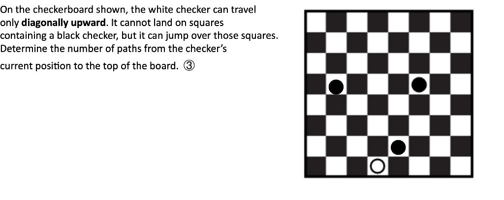 Solved On the checkerboard shown, the white checker can | Chegg.com