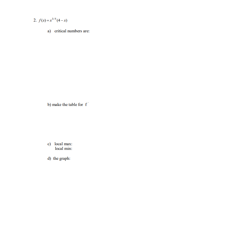 Solved Definition: A critical number of a function f is a | Chegg.com
