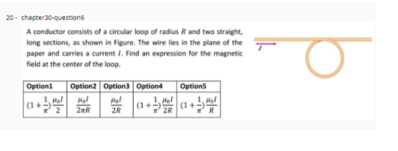 Solved 20 - Chapter 30-questions A conductor consists of a | Chegg.com