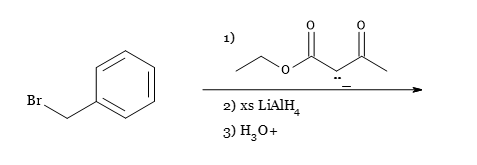 Solved 1) Br 2) xs LiAlH. 3) H, 0+ | Chegg.com
