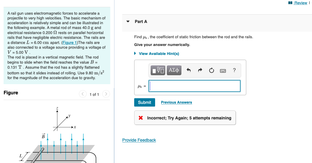 Solved X Incorrect; Try Again; 5 attempts remaining | Chegg.com