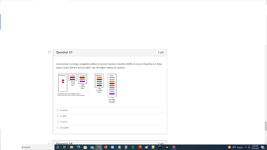 Solved Question 17 1 pts A processor running a program | Chegg.com