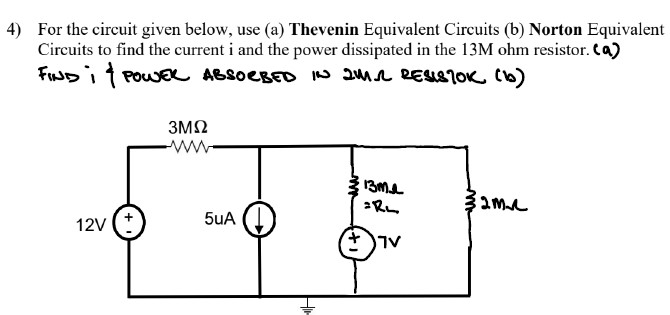 Solved For the circuit given below, use (a) ﻿Thevenin | Chegg.com
