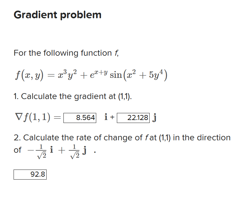 Solved Gradient problem For the following function f, | Chegg.com