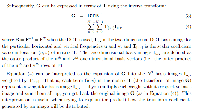 Solved (b) AN×N backward DCT transform matrix B. Another | Chegg.com