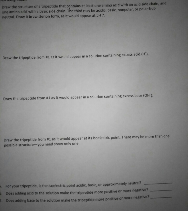 Solved Draw the structure of a tripeptide that contains at | Chegg.com