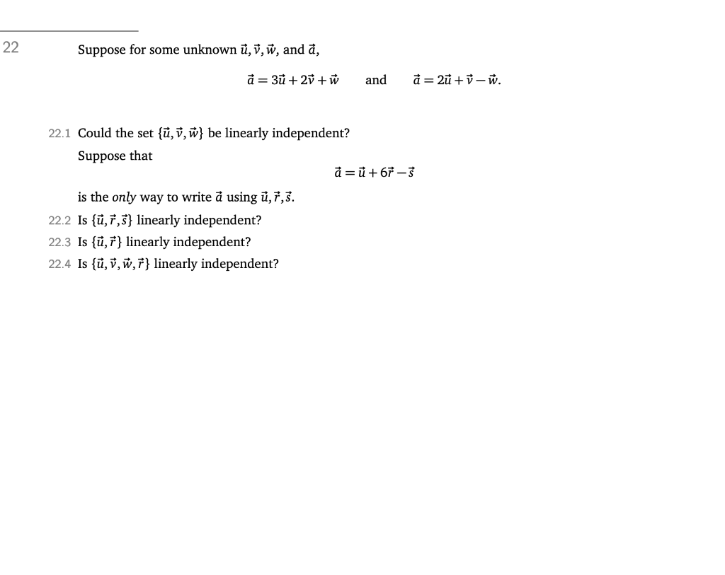 Solved Linearly Dependent & Independent (Algebraic) The | Chegg.com
