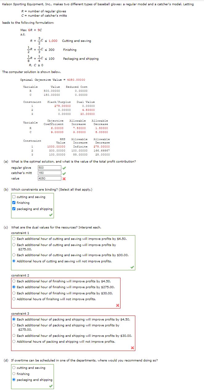 Solved leads to the following formulation: ﻿Max 6R+9C ﻿s.t. | Chegg.com