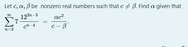 Solved 3 Let c, a, ß be nonzero real numbers such that c + | Chegg.com