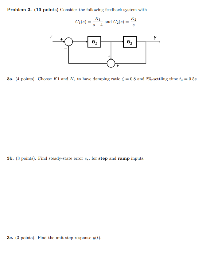 Solved Problem 3. (10 points) Consider the following | Chegg.com