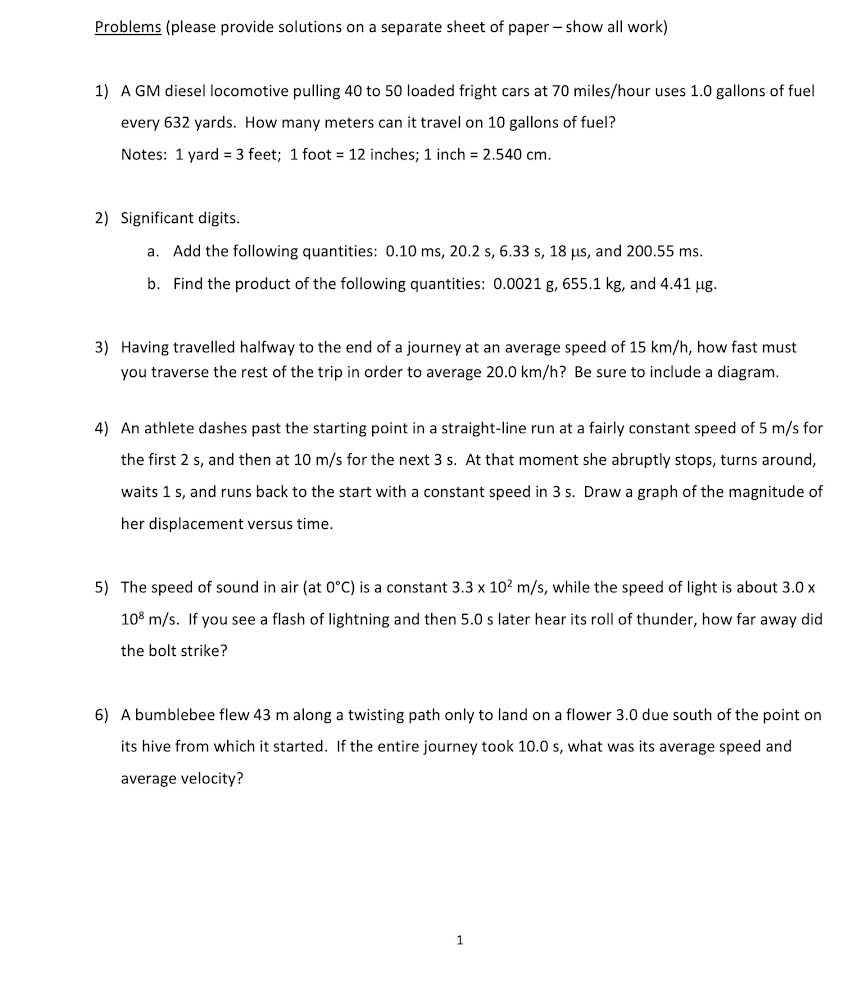 Solved Problems (please provide solutions on a separate | Chegg.com