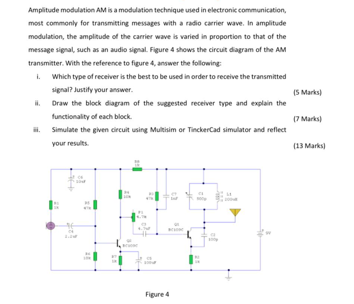 Solved Amplitude modulation AM is a modulation technique | Chegg.com