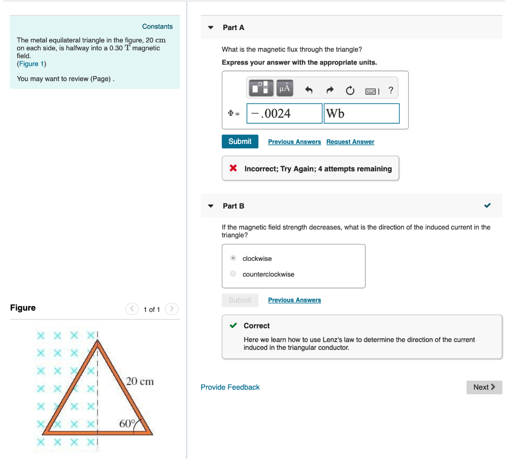 Solved Constants Part A The metal equilateral triangle in | Chegg.com