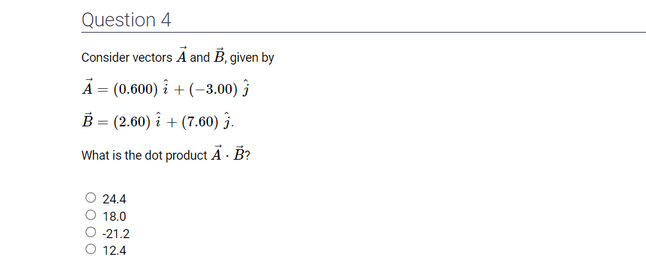 Solved Consider vectors A and B, given by | Chegg.com