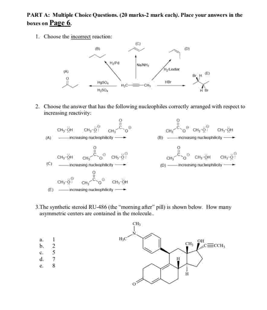 Solved PART A: Multiple Choice Questions. (20 ﻿marks-2 ﻿mark | Chegg.com