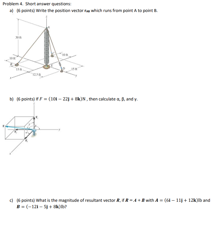 Solved Problem 4. Short answer questions a) (6 points) Write | Chegg.com