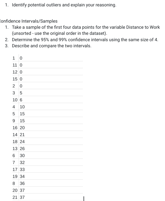 Solved Identify potential outliers and explain your | Chegg.com