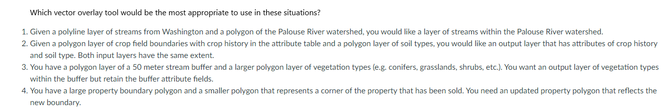 Solved Which vector overlay tool would be the most | Chegg.com