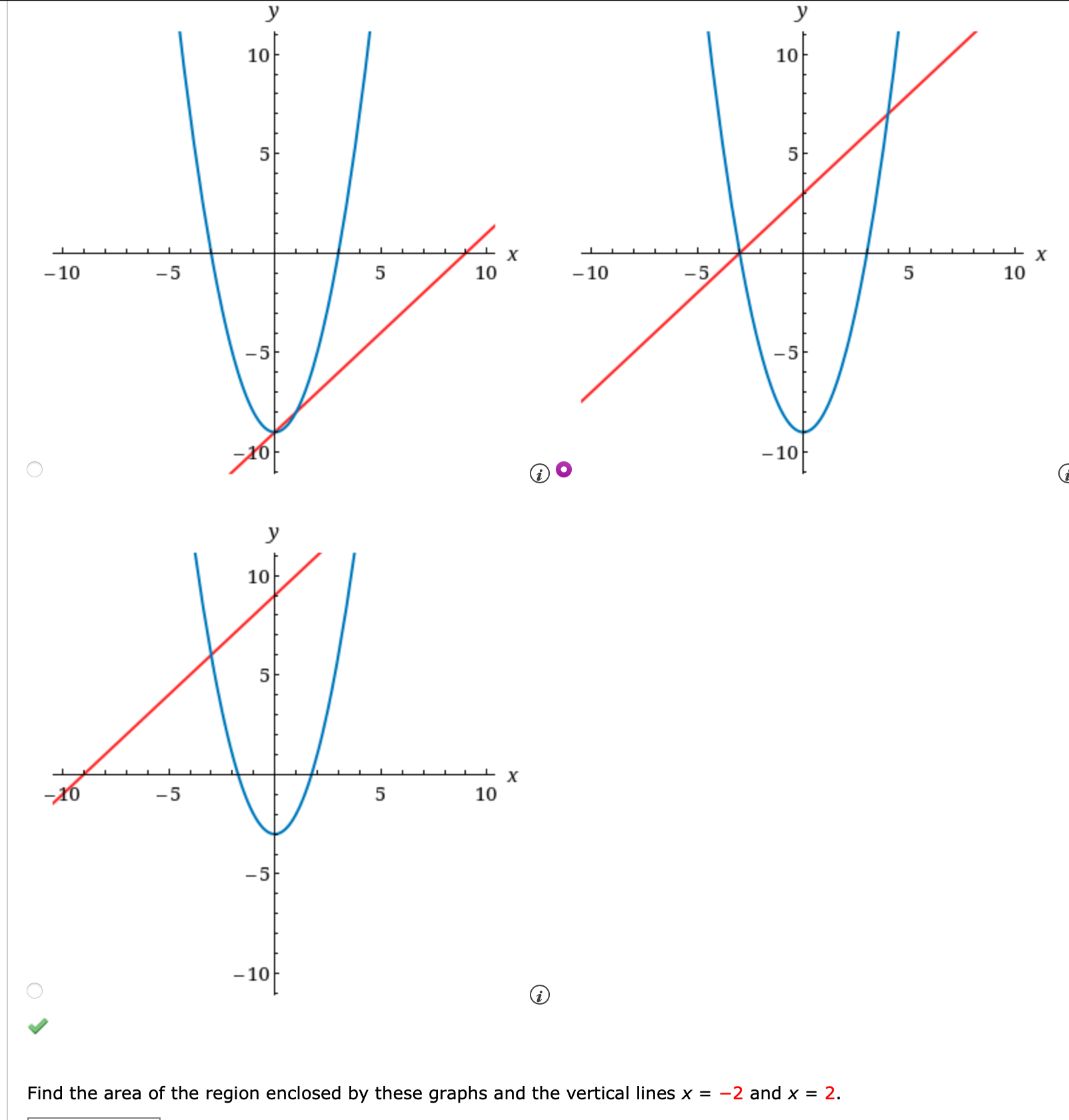 Find the area of the region enclosed by these graphs | Chegg.com