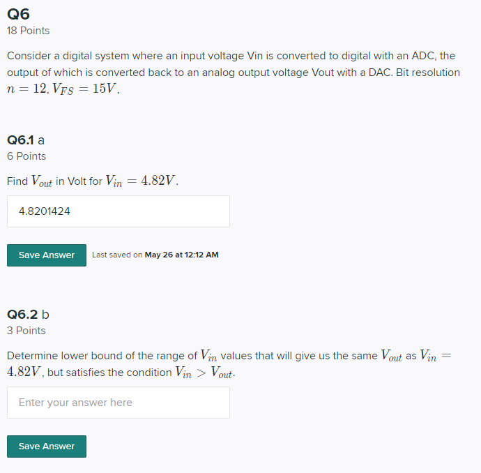 Solved Q6 18 Points Consider a digital system where an input | Chegg.com