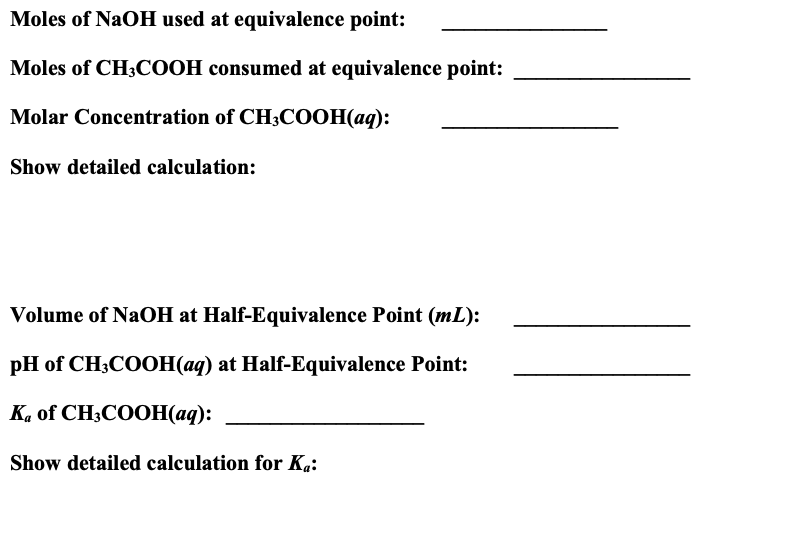 [Solved]: please help Moles of ( mathrm{NaOH} ) used