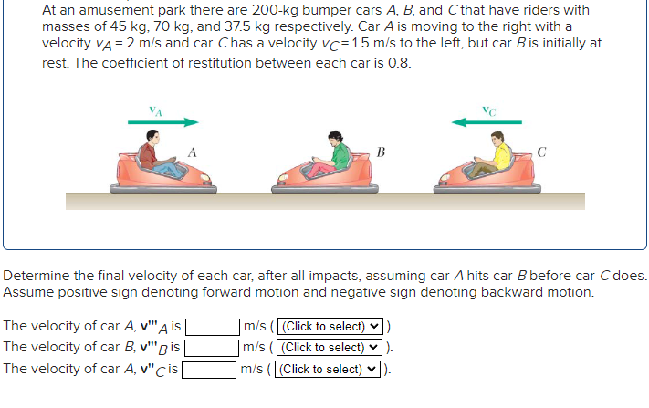 Solved At an amusement park there are 200-kg bumper cars | Chegg.com