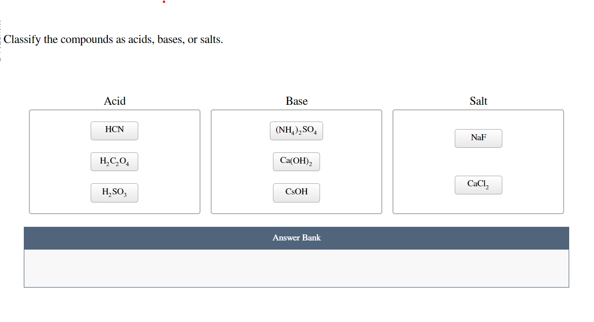 Solved Classify the compounds as acids, bases, or | Chegg.com