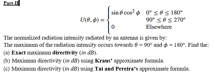 Solved Part-II (sin 8 cos26 0° 505 180° U(0,0)= 90° | Chegg.com