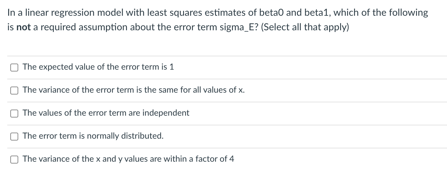 Solved In a linear regression model with least squares | Chegg.com