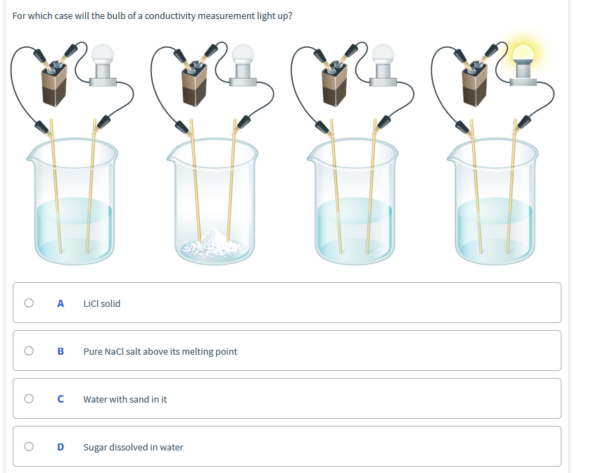 Solved For which case will the bulb of a conductivity | Chegg.com