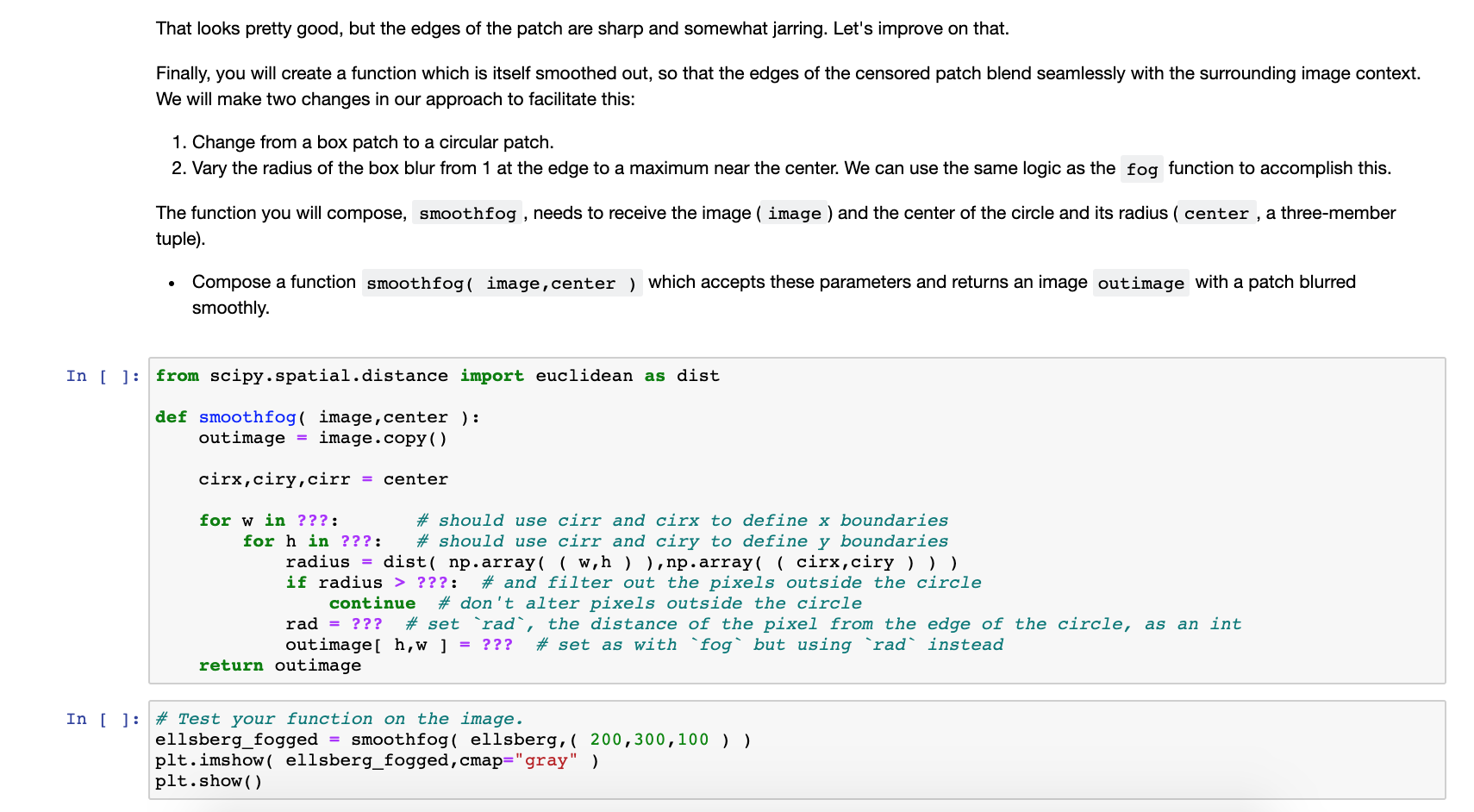 Solved Fogging In [ ]: ellsberg = imread( 'ellsberg.png' ) | Chegg.com