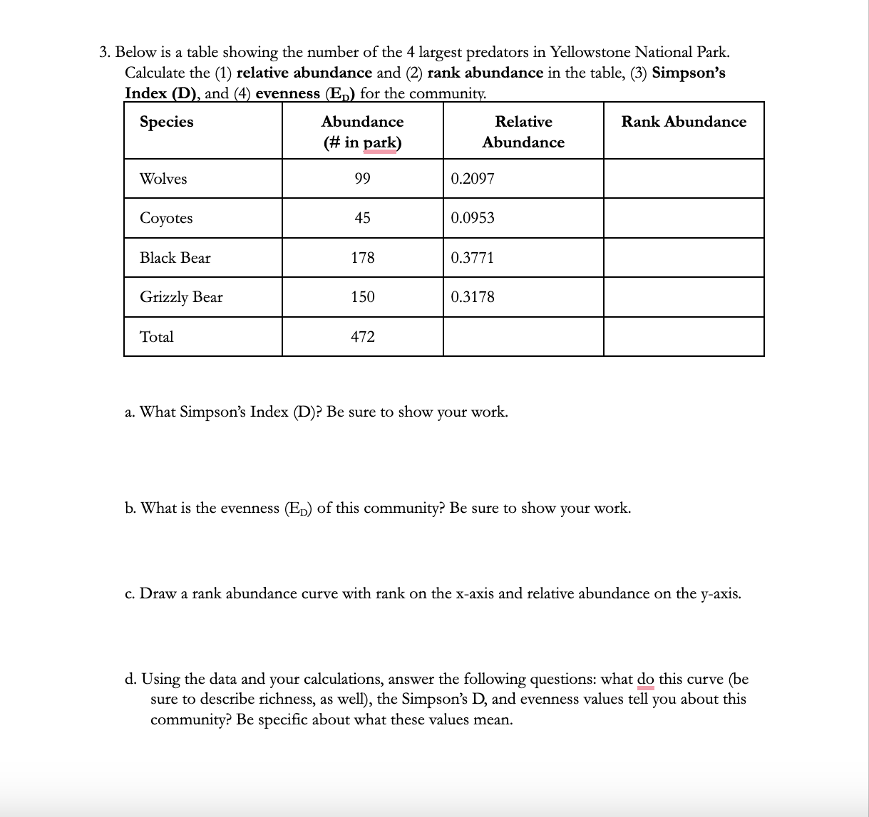 Solved 3. Below is a table showing the number of the 4 | Chegg.com