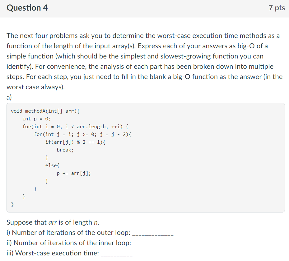 Solved Question 4 7 pts The next four problems ask you to | Chegg.com