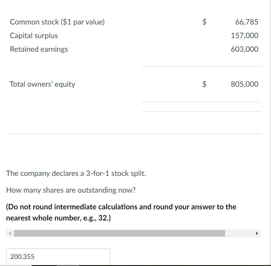 Solved $ 66,785 Common stock ($1 par value) Capital surplus | Chegg.com