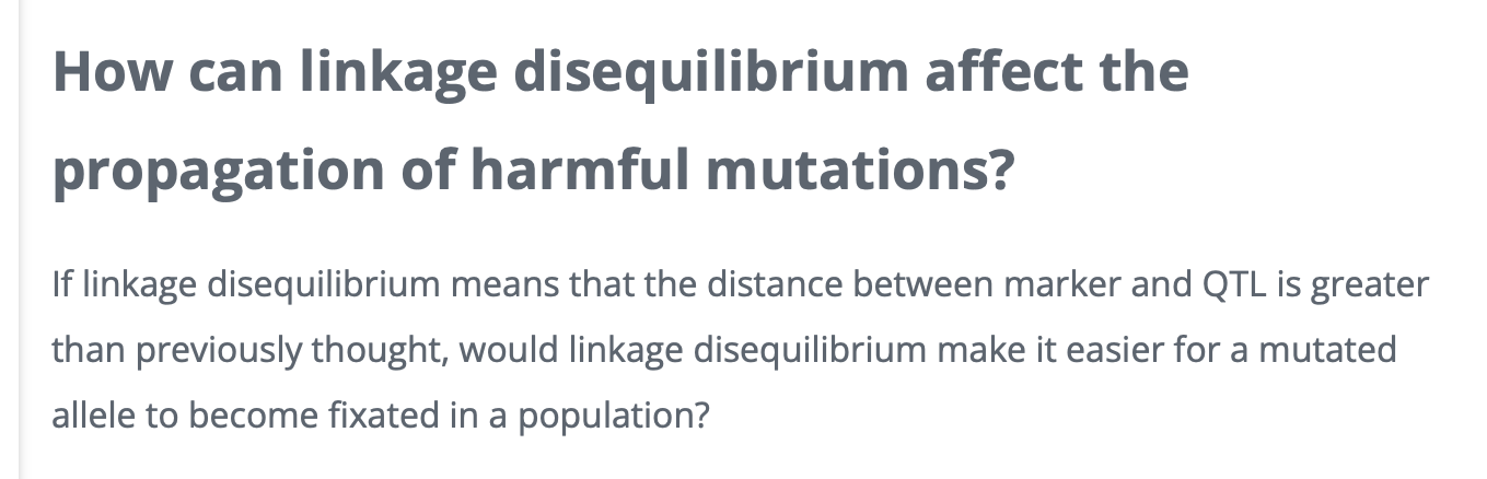 Solved How can linkage disequilibrium affect the propagation | Chegg.com