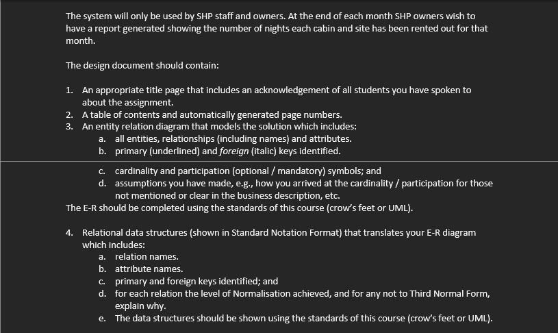 Solved You are required to do the modelling for a database | Chegg.com