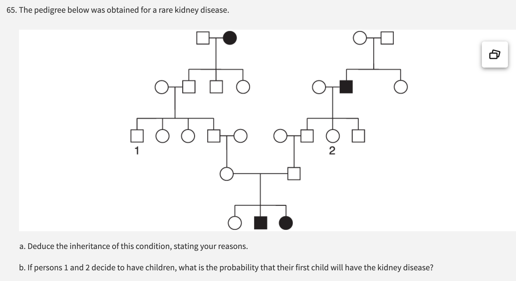 Solved a. ﻿Deduce the inheritance of this condition, stating | Chegg.com