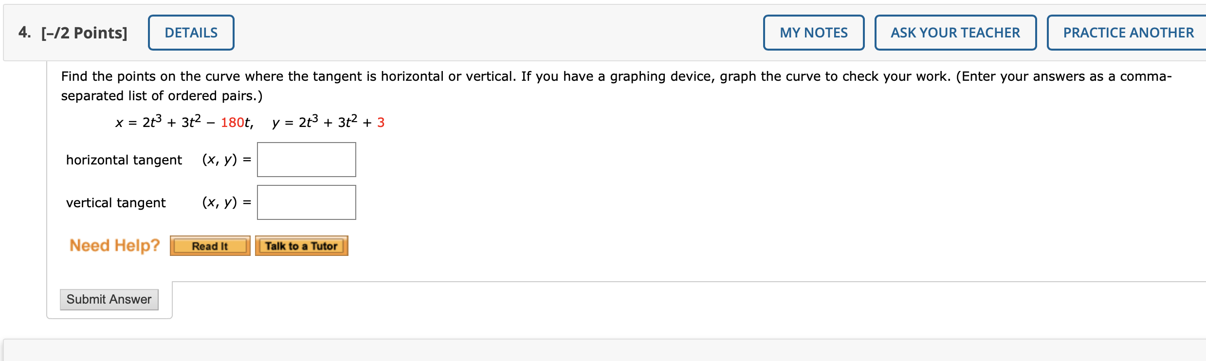 Solved Find the points on the curve where the tangent is | Chegg.com