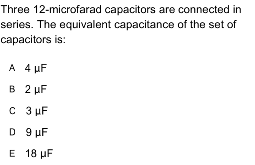 Solved Three 12 Microfarad Capacitors Are Connected In