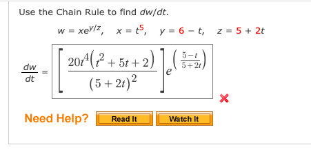 Solved Use the Chain Rule to find dw/dt. | Chegg.com