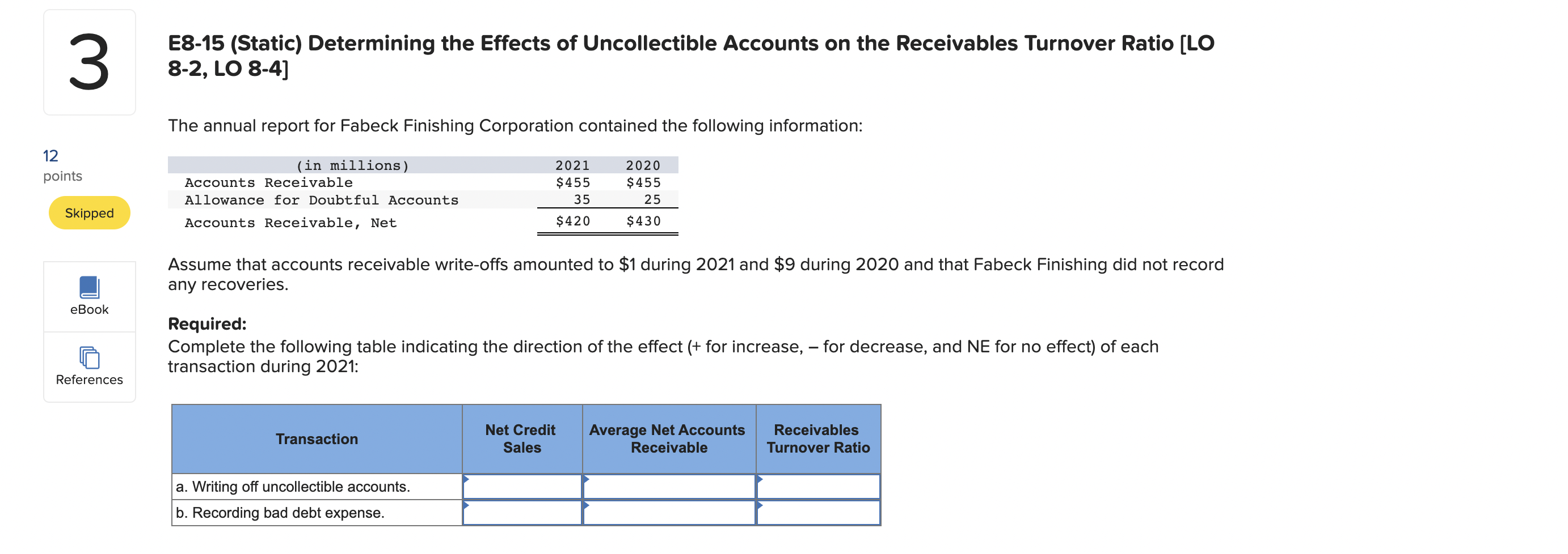 Solved E8-15 (Static) Determining the Effects of | Chegg.com