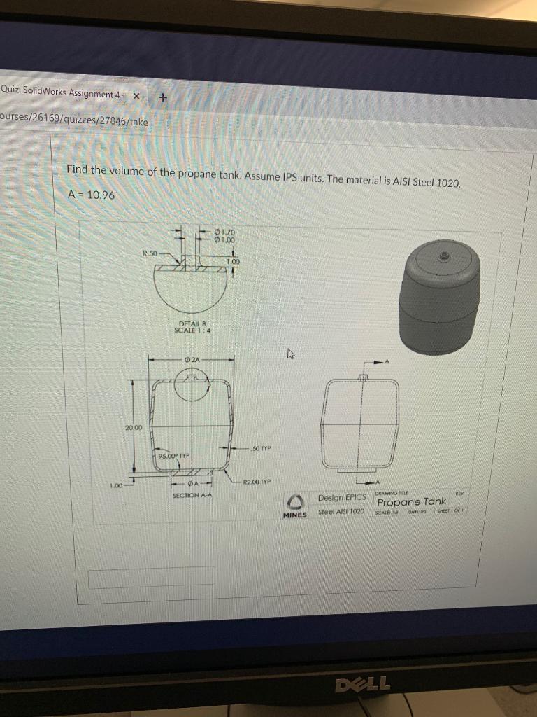 Quiz: SolidWorks Assignment 4 X + | Chegg.com