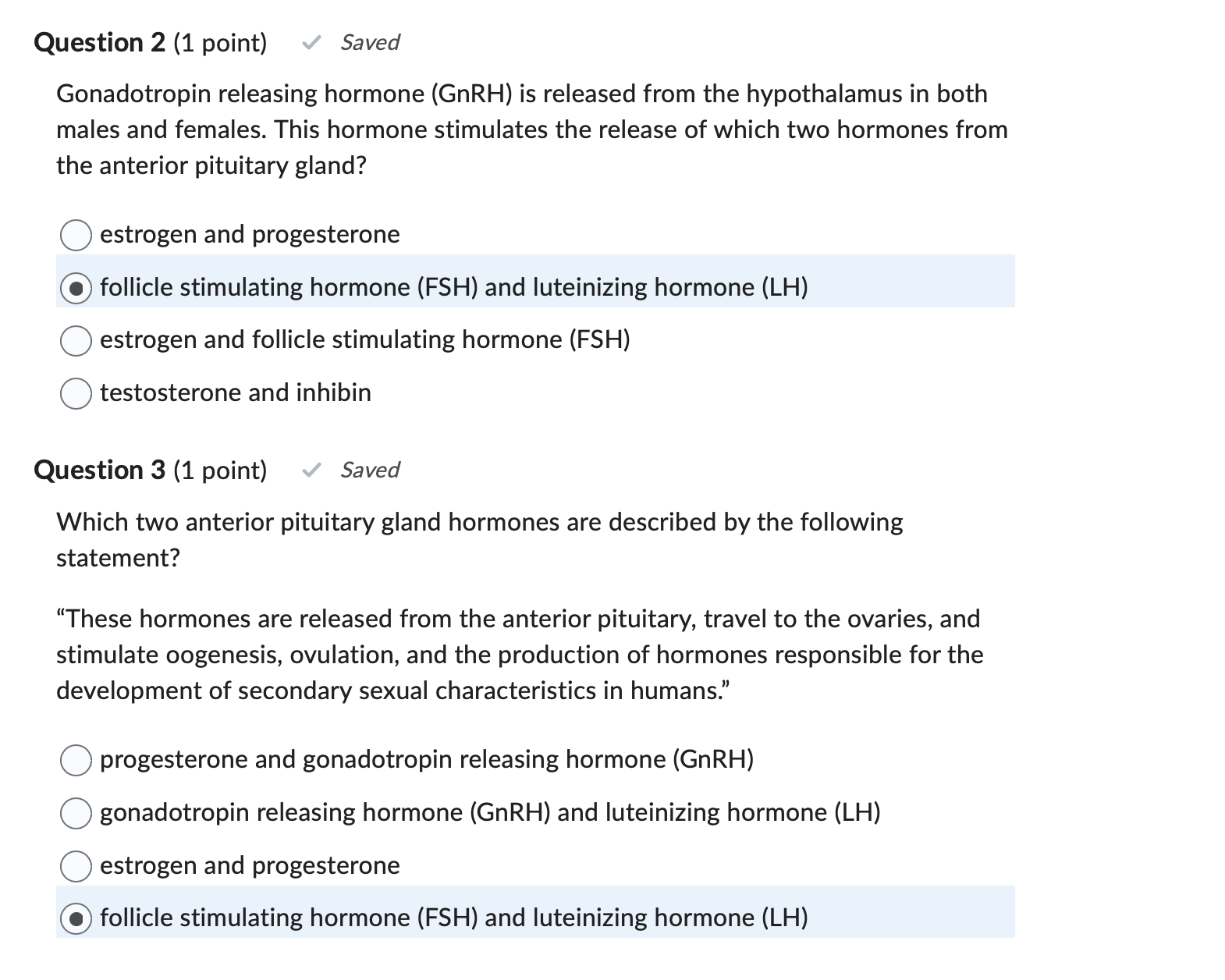 Solved Gonadotropin releasing hormone ( GnRH ﻿is released | Chegg.com