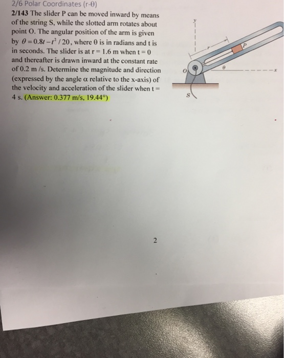 Solved The slider P can be moved inward by means of the | Chegg.com